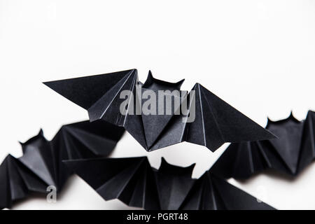 Halloween origami paper dracula bats on a white background Stock Photo ...