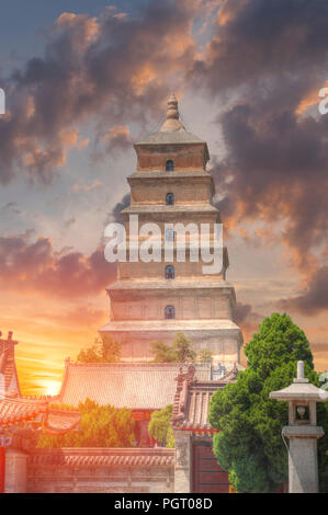 large pagoda of wild geese in Xi'an. The largest monument of Chinese ...