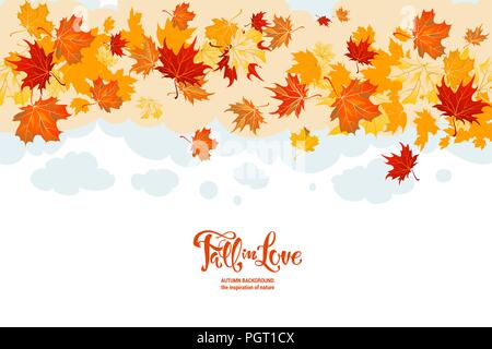 Bright leaves fall card Stock Vector Image & Art - Alamy