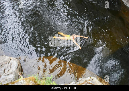Wild Swimming in the river Dee, The Linn of Dee Gorge and waterfall ...
