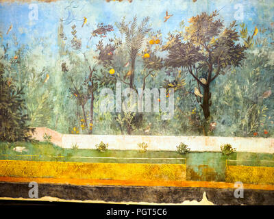 Italy. Rome. Villa of Livia. Painted Garden, removed from the ...