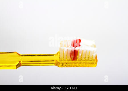 Conceptual image of a toothbrush with fake blood on the bristles Stock ...