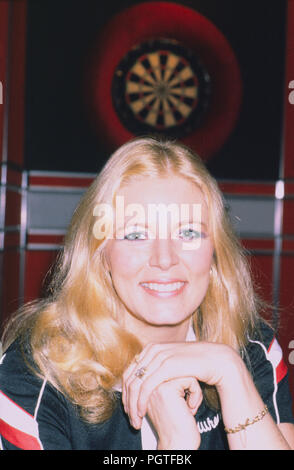 Maureen Flowers, Britain's top ladies darts player, during the Ladies ...