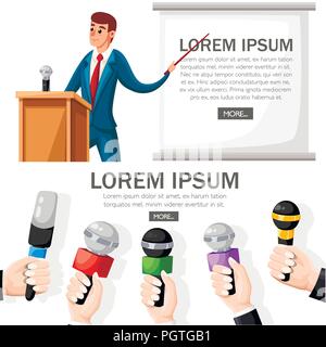 A man in a business suit stands in the winners pose. A confident ...