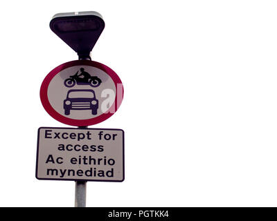 red and white no access except for emergency vehicles sign Stock Photo ...