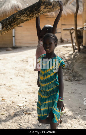 CANHABAQUE, GUINEA BISSAU - MAY 4, 2017: Unidentified local little boys ...