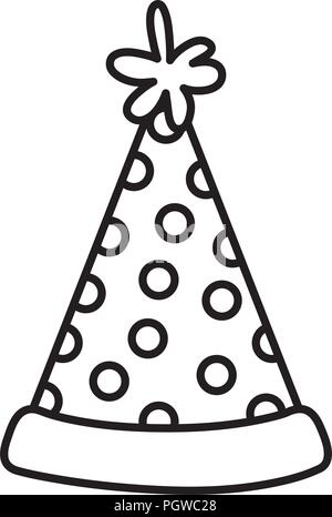 line funny party hat with points decoration Stock Vector Image & Art ...