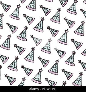 doodle funny party hat with points decoration background Stock Vector ...