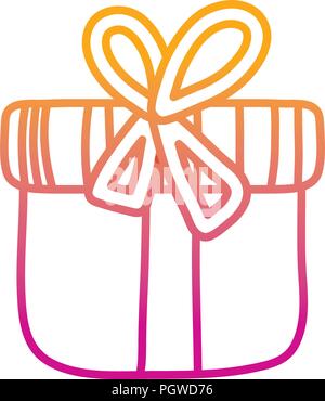 degraded line close present gift with ribbon bow Stock Vector Image ...