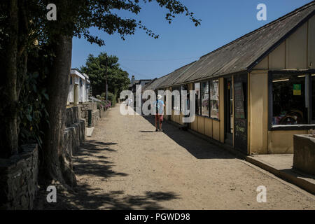 Main street on the island of Sark in the 1980s Stock Photo - Alamy