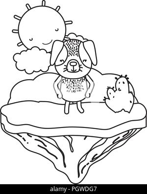 happy dog animal in the float island Stock Vector Image & Art - Alamy