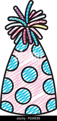 doodle funny party hat with points decoration background Stock Vector ...