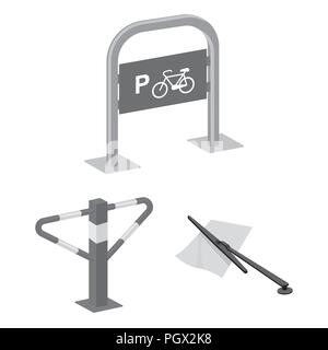 Parking for cars monochrome icons in set collection for design ...