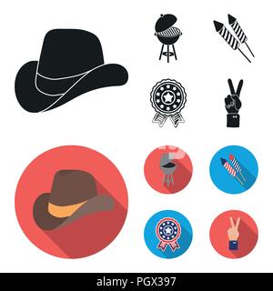 Barbecue, salute, voting ebblema, victory. The patriot day set ...