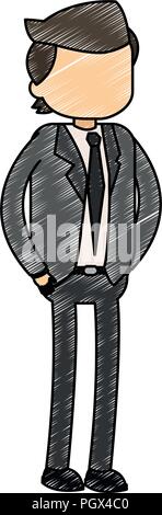Executive businessman cartoon scribble Stock Vector Image & Art - Alamy