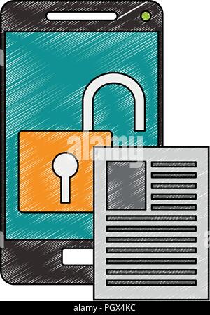 Smartphone unlocked security scribble Stock Vector Image & Art - Alamy