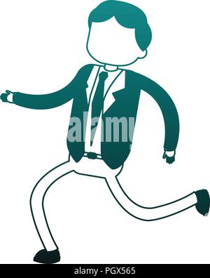Businessman running avatar blue lines Stock Vector Image & Art - Alamy