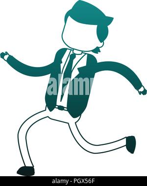 Businessman running avatar blue lines Stock Vector Image & Art - Alamy