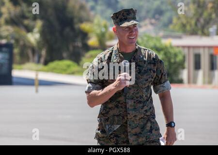 U.S. Marine Corps Col. Kyle Shoop, left, the commanding officer of ...