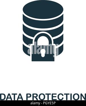 Personal Data Protection icon. Monochrome simple Fintech Industry icon ...