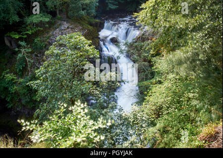 Reekie Linn waterfall on the River Isla, at Bridge of Craigisla, Angus ...
