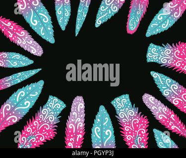 Bright Halloween frame on a dark background with pumpkins, ghosts ...