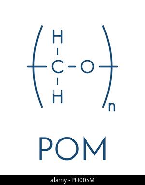 Polyoxymethylene, POM, acetal, polyacetal, polyformaldehyde molecule ...