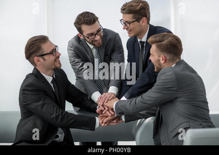 business partners gesture show their unanimity Stock Photo - Alamy