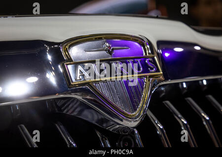 An Aurus Senat vehicle as part of the Kortezh project unveiled at the ...