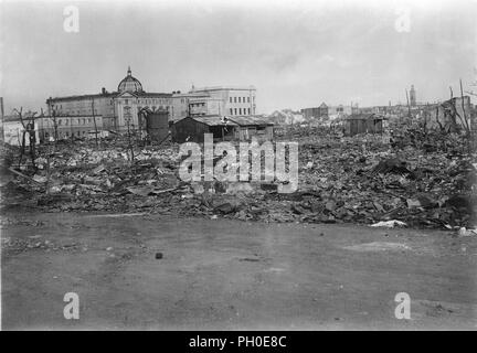 GREAT KANTO EARTHQUAKE 1923. Yokohama showing the devastated Stock ...