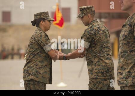 U.S. Marine Sgt. Maj. Rosalia Scifo, the on-coming sergeant major for ...