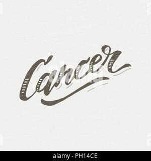 Cancer lettering Calligraphy Brush Text horoscope Zodiac sign ...