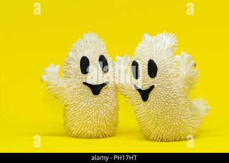 Halloween and decoration concept. Cute smiling black paper bats flying ...