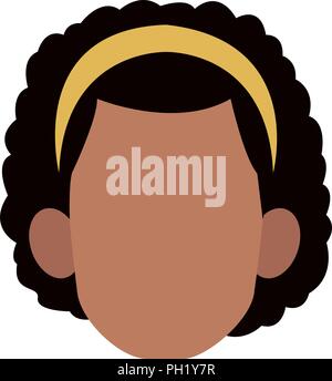 Afro Woman faceless head avatar vector illustration graphic design ...