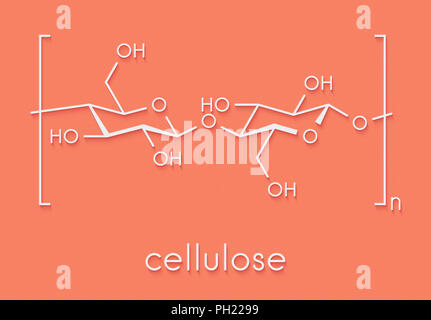 Cellulose, chemical structure. Main component of cotton fiber, wood ...