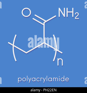 Polyacrylamide (PAM) polymer, chemical structure. Skeletal formula ...