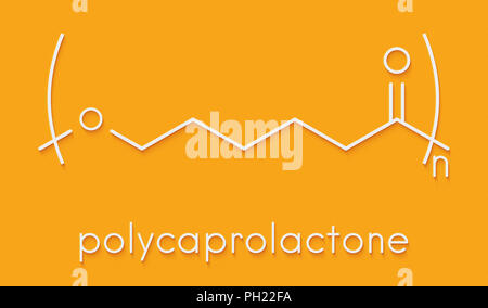 Polycaprolactone (PCL) biodegradable polyester, chemical structure ...