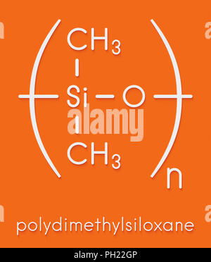 Silicone oil (polydimethylsiloxane, PDMS) silicone polymer, chemical ...