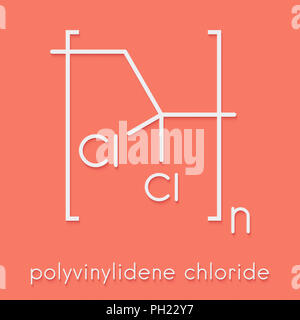 Polyvinylidene chloride (PVDC) polymer, chemical structure. Stylized ...