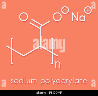 Sodium polyacrylate polymer, chemical structure. Superabsorbent polymer ...