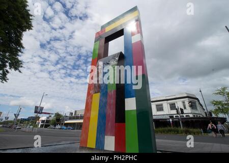 Facade of the Waikato Museum, a regional art museum and cultural center ...