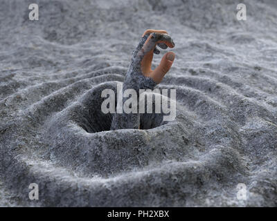hand of a man sinking in the mud Stock Photo - Alamy