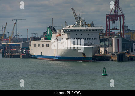 Irish Ferries vessel Epsilon loading ro-ro traffic in Dublin Stock ...