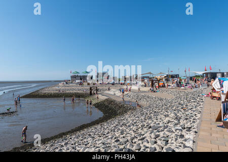 Wadden Sea at the Family Lagoon Perlebucht or Familienlagune Perlebucht ...