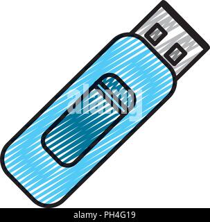doodle usb memory data technology emblem Stock Vector Image & Art - Alamy