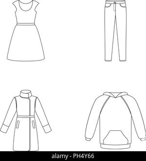 Dress with short sleeves, trousers, coats, raglan.Clothing set ...