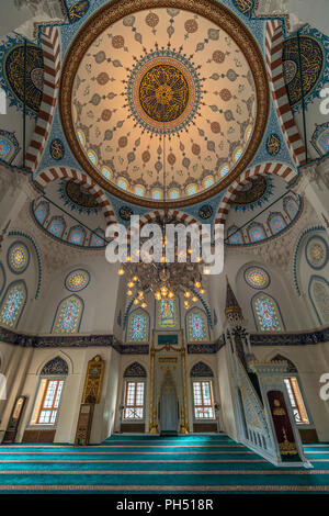 Interior of Tokyo Camii or Tokyo Mosque. Ottoman style mosque and ...