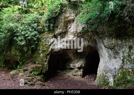 King Arthur`s Cave, The Doward, Symonds Yat, Herefordshire, England, UK ...