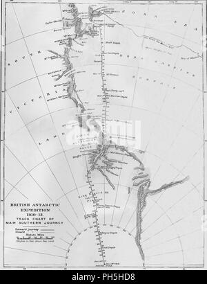 Track chart of the main southern journey of Robert Falcon Scott´s ...