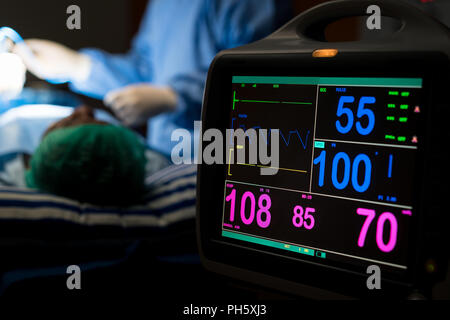 Electrocardiogram in hospital surgery operating theater emergency room ...